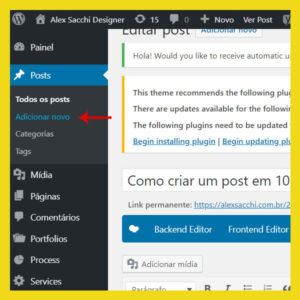 Como criar um Post no Wordpress em 10 passos - Agência Sacchi Design