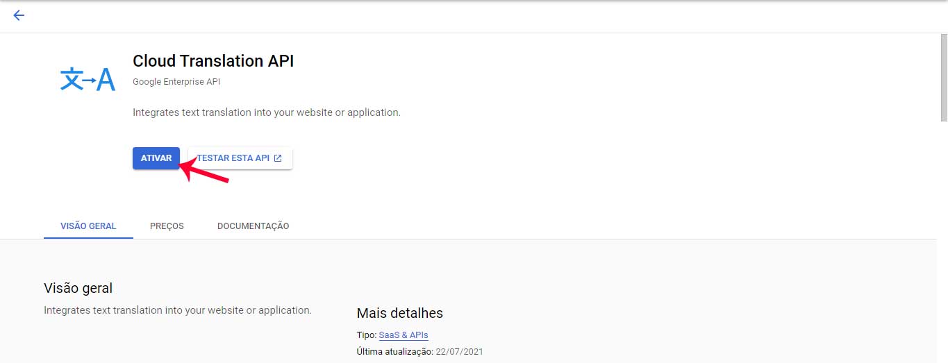 Como gerar uma API do Google Translate - Agência Sacchi Design