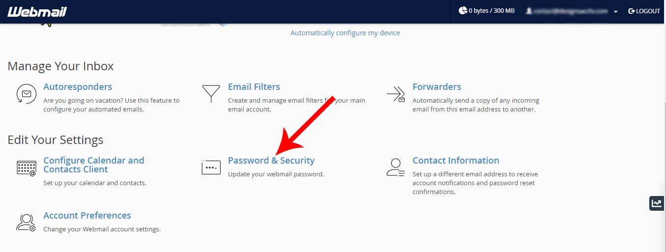 Como mudar a senha do Webmail - Agência Sacchi Design